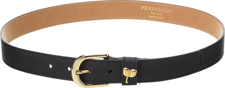 Persaman New York Logo Leather Belt - ShopStyle