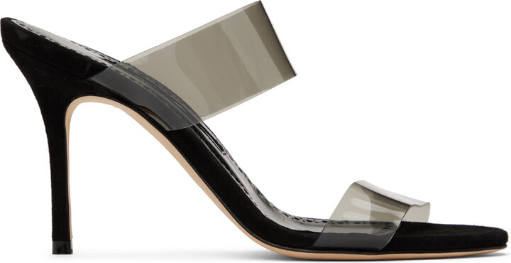 Manolo Blahnik Black Scolto Mules - ShopStyle