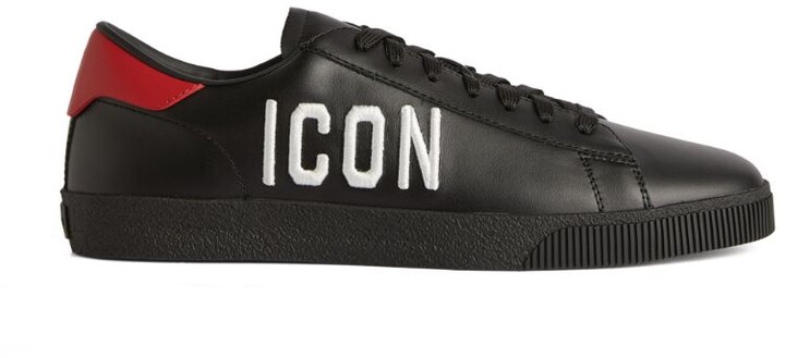 DSQUARED2 Leather Icon Cassetta Sneakers - ShopStyle
