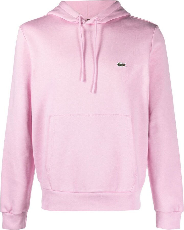 Lacoste Logo-Patch Fleece Hoodie - ShopStyle
