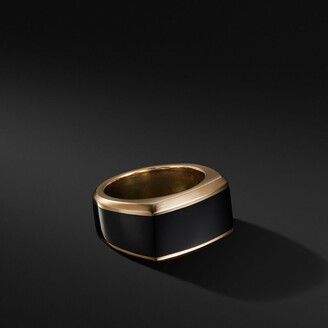 David Yurman Roman Signet Ring in 18K Yellow Gold with Black Onyx in ...