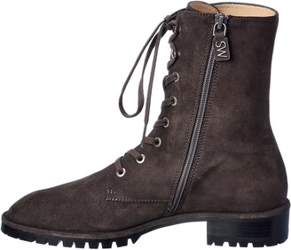Stuart Weitzman Mila Lift Leather Combat Boots - ShopStyle