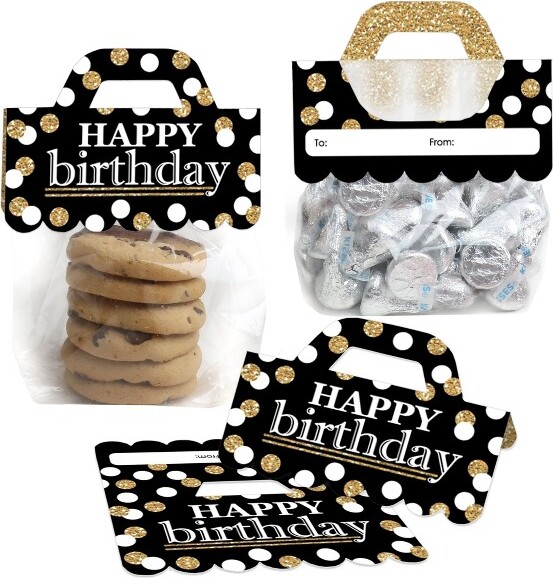 Big Dot of Happiness Adult Happy Birthday Gold DIY Birthday Party Clear ...