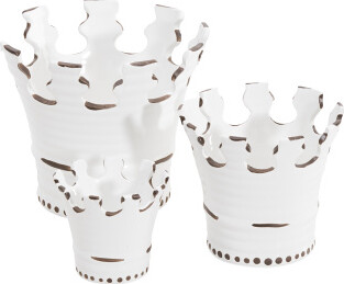 TJMAXX 3Pc Indoor Nesting Ceramic Crown Planter Set - ShopStyle Decor