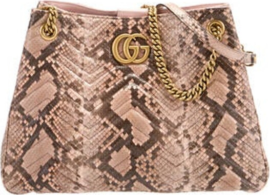 Gucci GG Marmont Matelassé Python Tote - ShopStyle Shoulder Bags