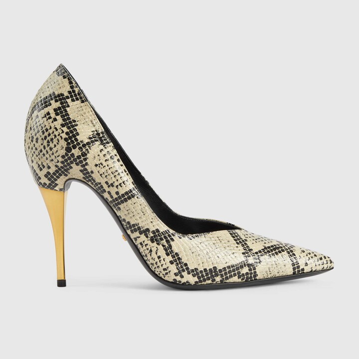 Gucci Women's python print high heel pump - ShopStyle
