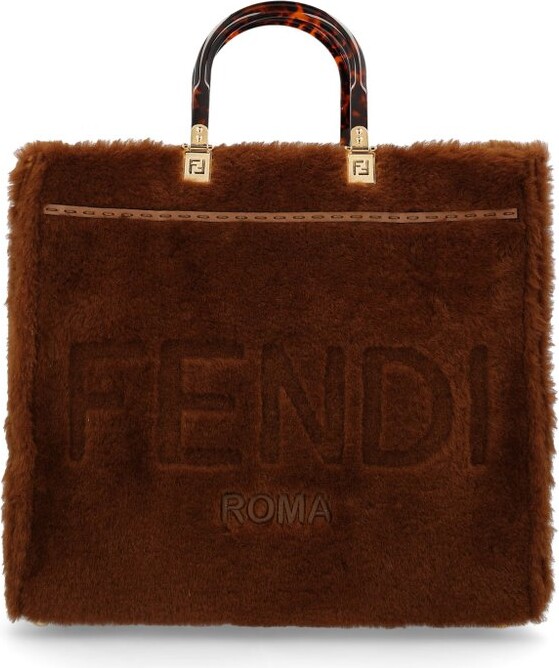 Fendi Logo Detailed Textured Tote Bag - ShopStyle