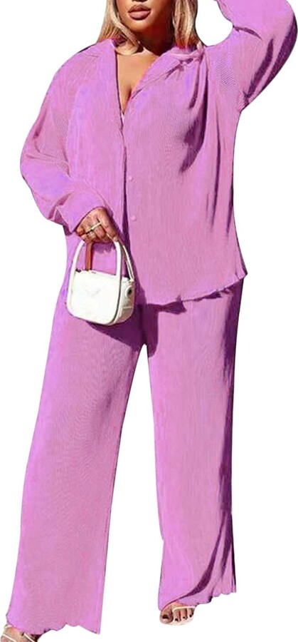 Owl's-Yard Women Two-Piece Pleated Matching Set - ShopStyle Tops