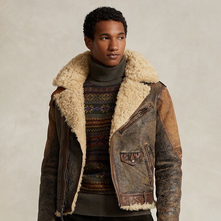 Ralph Lauren Shearling Biker Jacket - ShopStyle