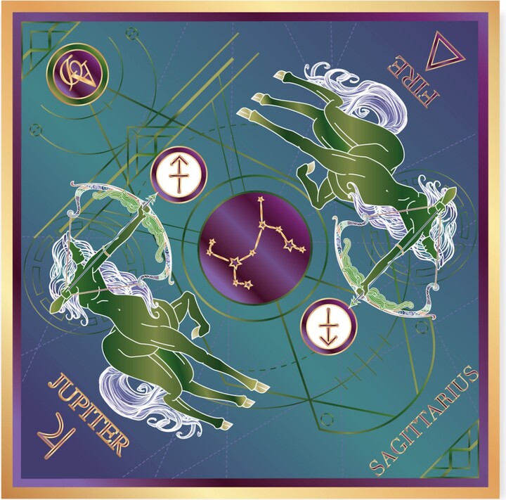 Alice Dean - Allaire Sagittarius Silk Satin Zodiac Scarf - ShopStyle ...