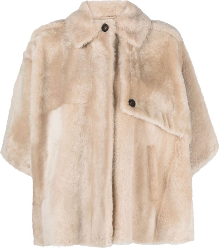 Brunello Cucinelli Shearling Cape Jacket - ShopStyle