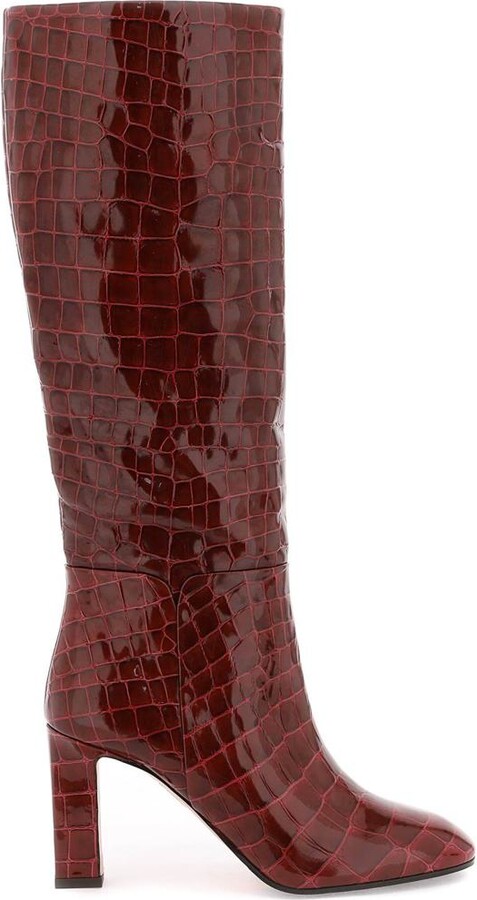 Aquazzura sellier boots in croc-embossed leather - ShopStyle
