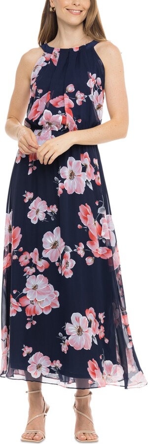 Robbie Bee Women's Floral-Print Sleeveless Maxi Dress - ShopStyle