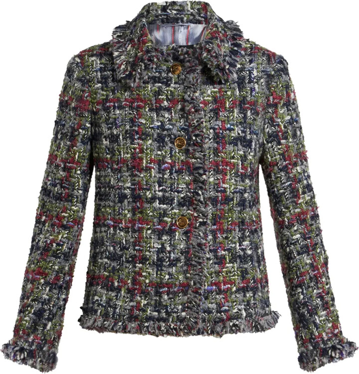Etro Fringed Tweed Jacket - ShopStyle