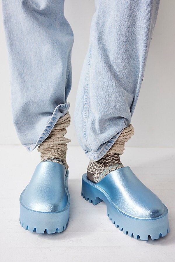 Jeffrey Campbell Metallic Bae Platform Mules - ShopStyle