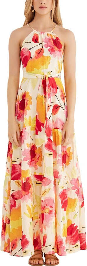 Rumer Sunshine Halter Linen Maxi Dress - ShopStyle
