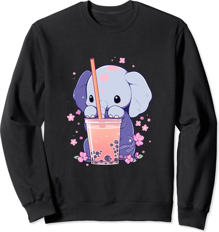 Kawaii Boba Drink Bubble Tea Lover Elephant Boba Tea Bubble Tea Anime ...