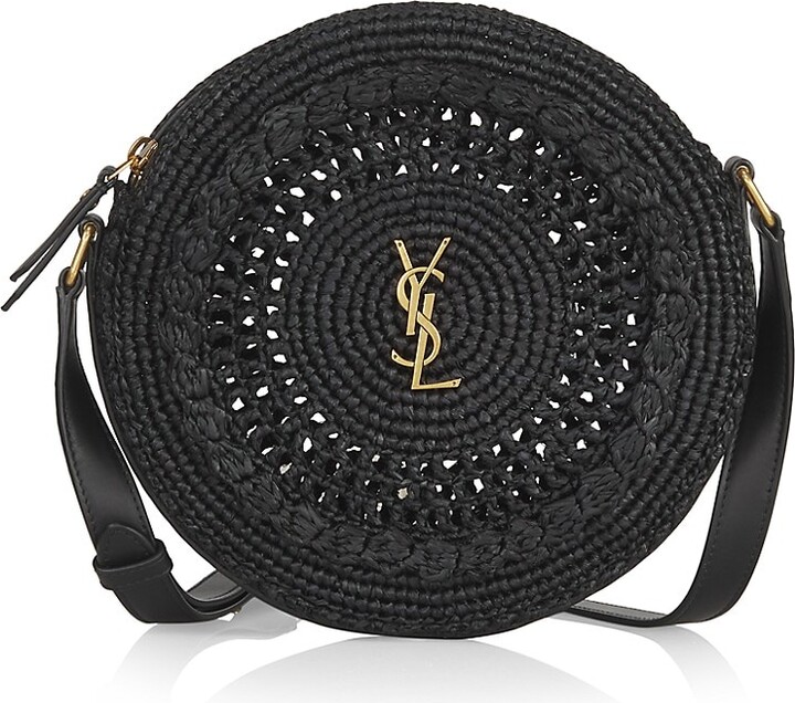 Saint Laurent Sac Round Raffia Camera Bag - ShopStyle