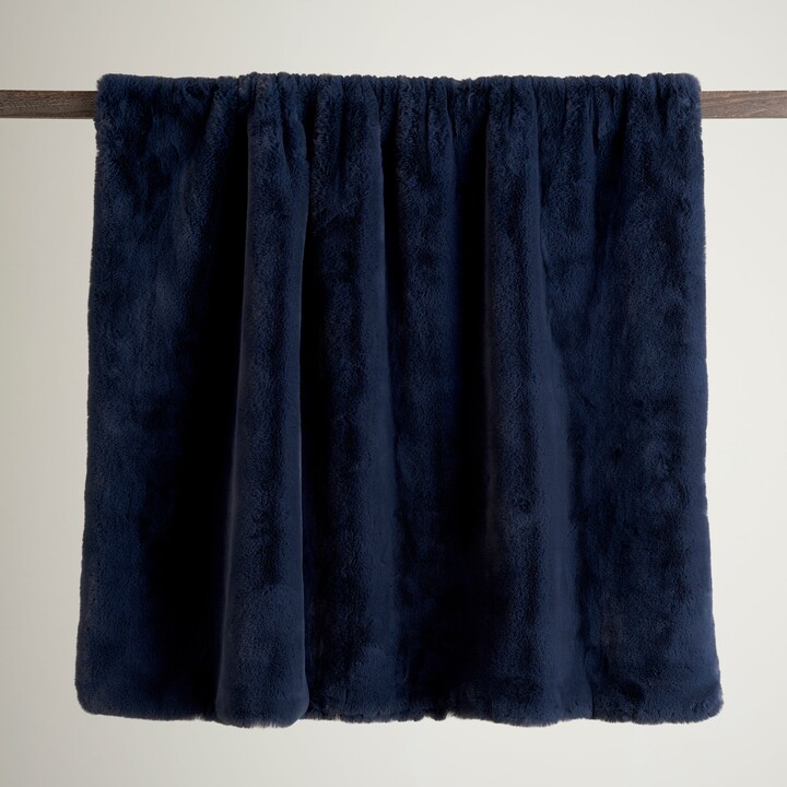 Dunelm Silky Soft Faux Fur Throw Navy Navy - ShopStyle Weighted Blankets