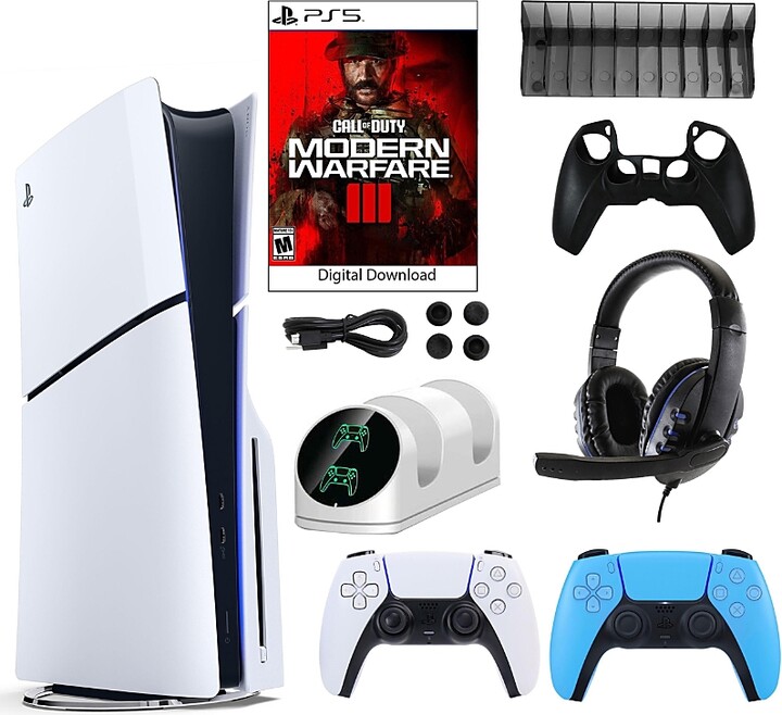 Sony PS5 Cod Console with Extra Blue Dualsense Controller and ...