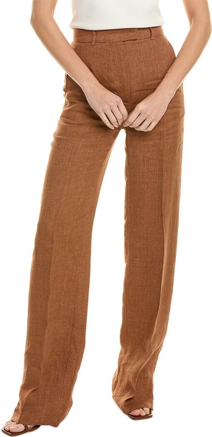 Max Mara Studio Alcano Long Linen Trouser - ShopStyle Casual Pants