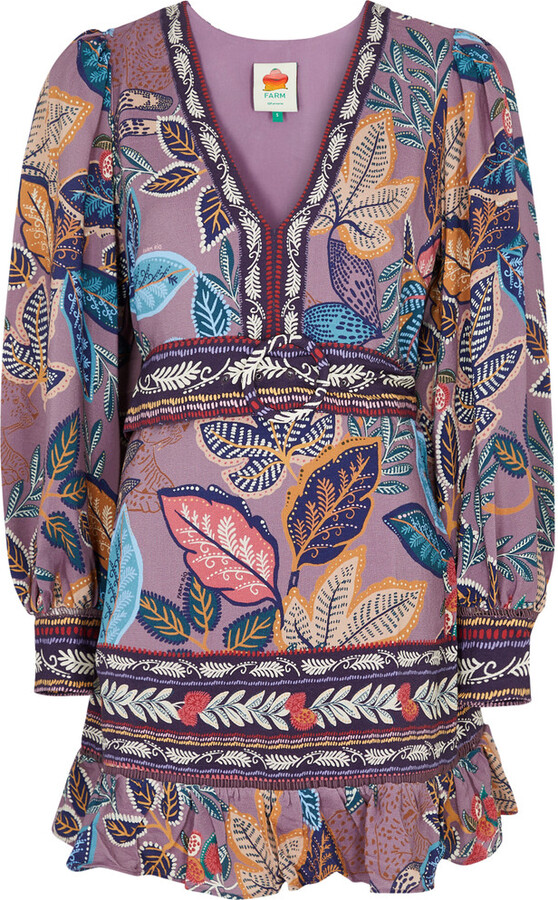Farm Rio Wild Night Printed Mini Dress - ShopStyle