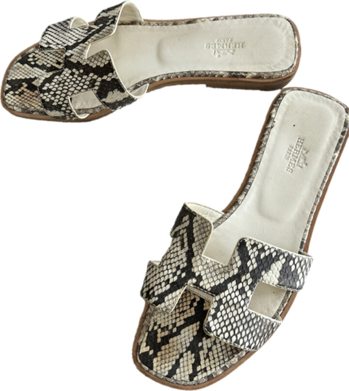 Hermes Oran exotic leathers mules - ShopStyle
