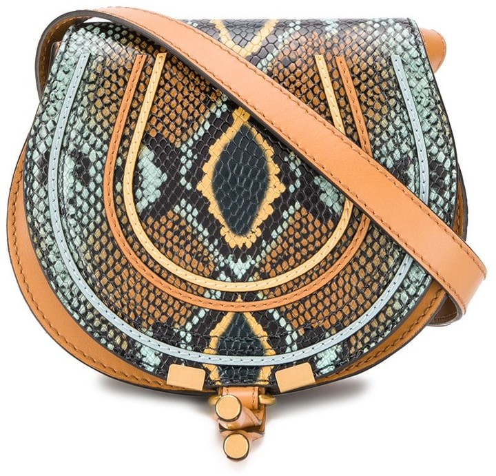 Chloé mini Marcie python-effect crossbody bag - ShopStyle