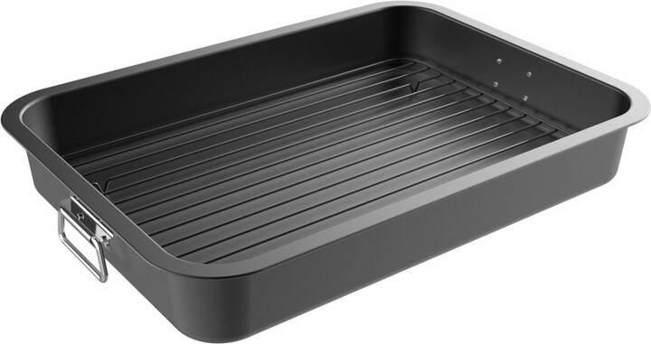 Hastings Home Nonstick Roasting Pan with Flat Rack and Removeable Tray ...