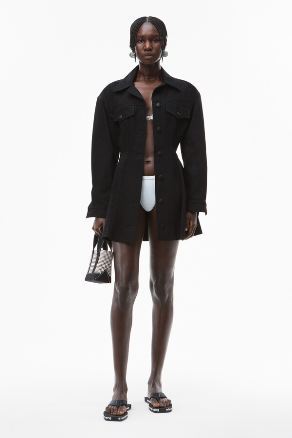 alexanderwang.t Fit And Flare Jacket Dress In Denim - ShopStyle