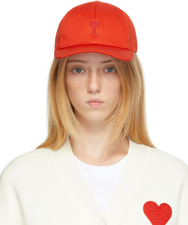 Ami Alexandre Mattiussi Red Ami de Cœur Cap - ShopStyle Hats