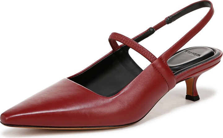 Vince Womens Venice Kitten Pump Redcurrant Leather 6 M - ShopStyle