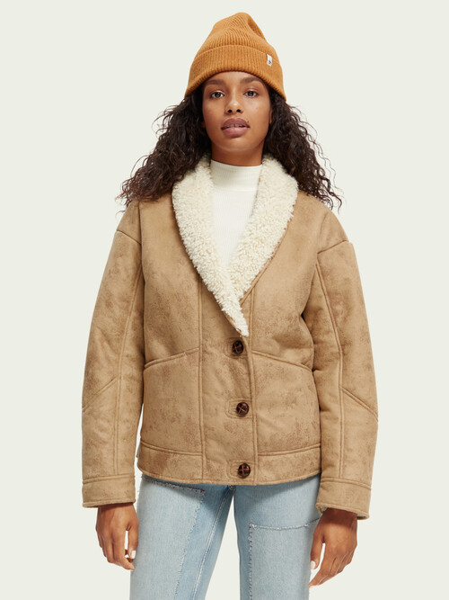 Faux shearling-lined jacket | Women - ShopStyle
