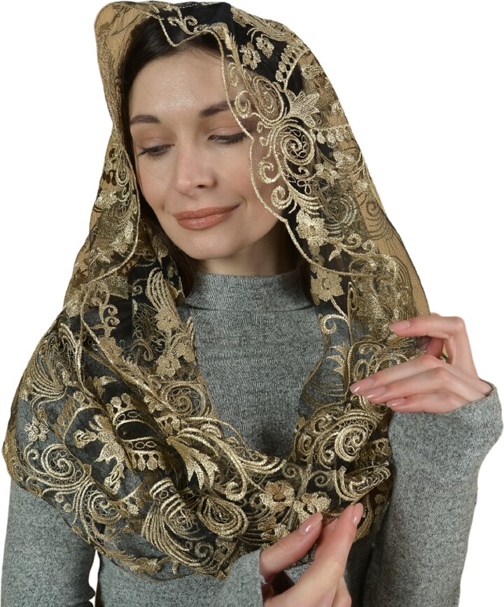Maria Veils Catholic Mantilla Mass Infinity Veil Church Lace Veil ...