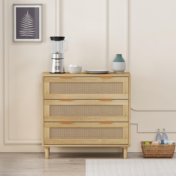 LOPOO 3-Drawer Rattan Storage Cabinet - ShopStyle Chests