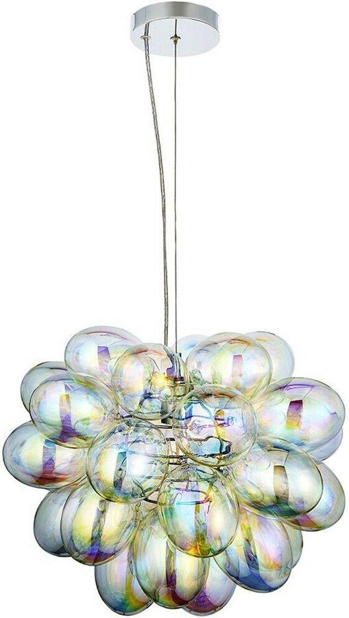 Loops Hanging Ceiling Pendant Light Iridescent Holo Glass Bubble Shade Featu - ShopStyle