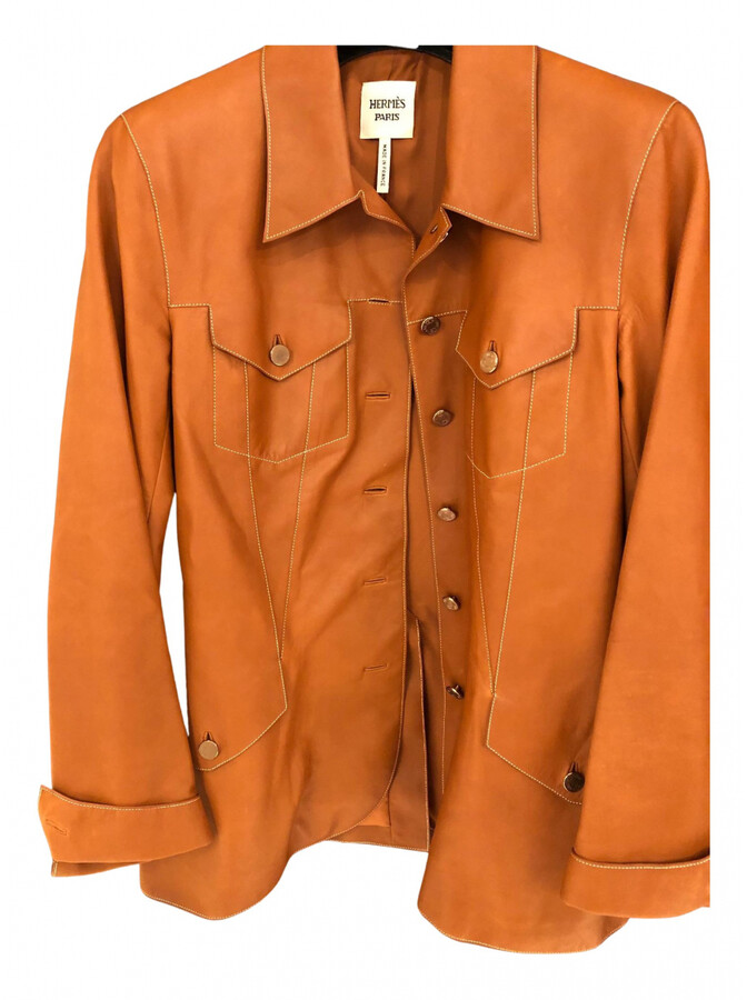 Hermes gold Leather Jackets - ShopStyle