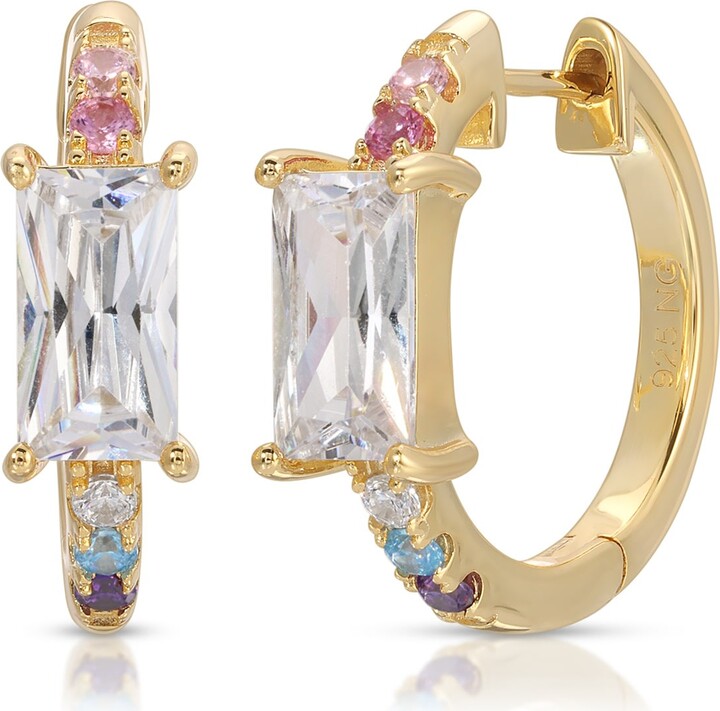 Native Gem East West Huggies- Rainbow - ShopStyle Earrings