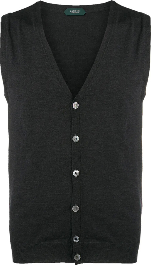 Zanone V-Neck Knitted Vest - ShopStyle