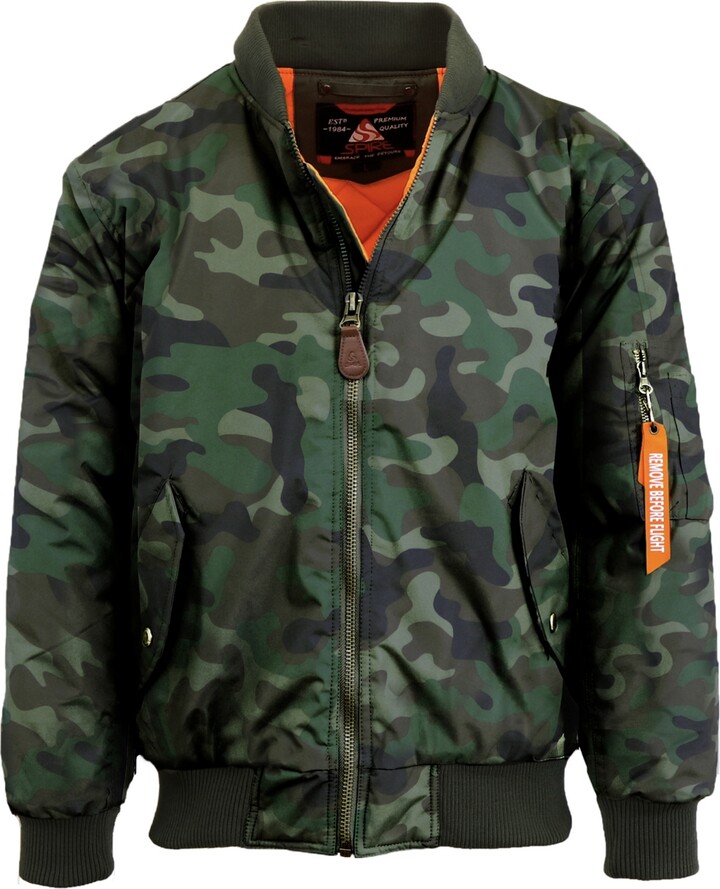 Spire By Galaxy Men's Oversized Heavyweight Ma-1 Bomber Flight Jacket ...