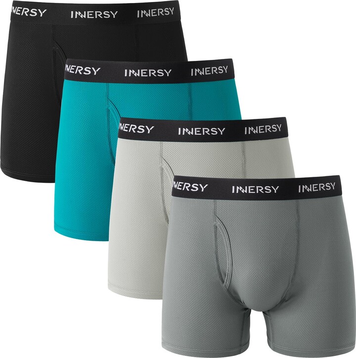 INNERSY Boxers for Men Open Fly Fronts Trunks Underwear Soft Smooth ...
