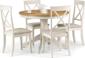 Dunelm Davenport Round Dining Table with 4 Chairs Cream - ShopStyle