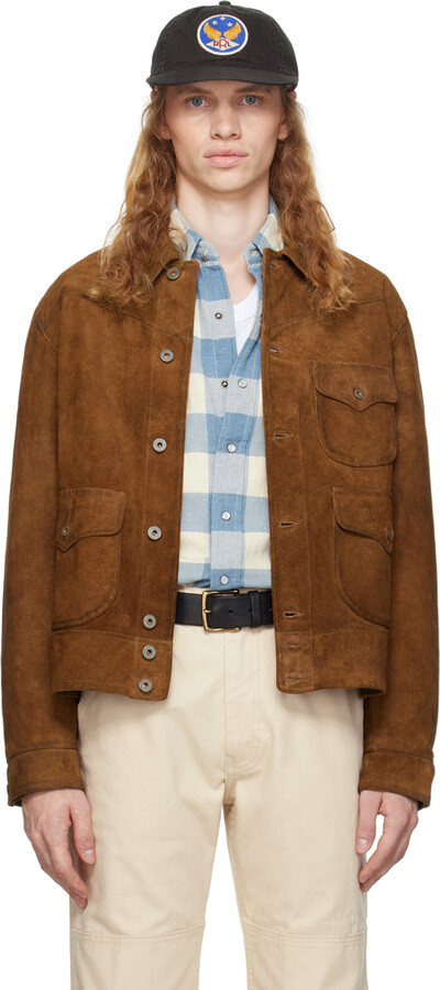 Ralph Lauren RRL Brown Roughout Suede Jacket - ShopStyle