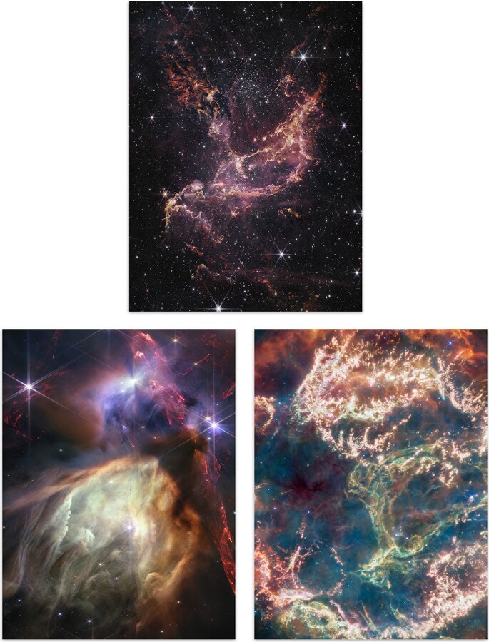 Artery8 Wall Art Print Pack of 3 NASA James Webb Images Rho Ophiuchi ...