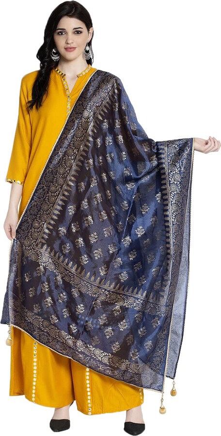 eloria-décor Floral Blue Woman's Indian Ethnic Chunni - ShopStyle ...
