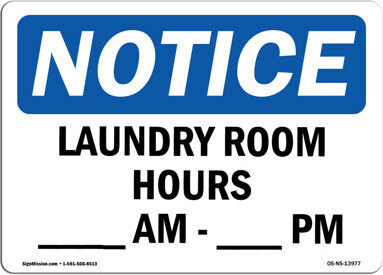 SignMission Laundry Room Hours Am - Pm Sign - ShopStyle Home Office
