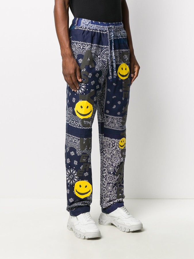 Readymade Paisley-Print Smiley Face Trousers - ShopStyle Pants
