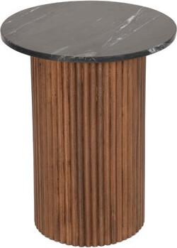 Joss & Main Pinedale Wood/Marble 22"H Reeded Side Table with MDF/Marble ...