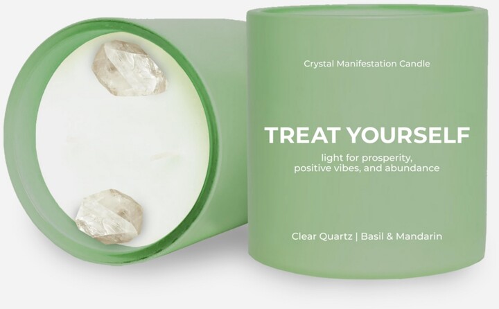 Jill & Ally "Treat Yourself" Basil Mandarin with Clear Quartz Crystal ...