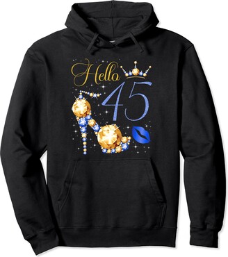 Hello Royal Birthday Blue Style Hello 45 Years Old 45th Birthday Bday ...